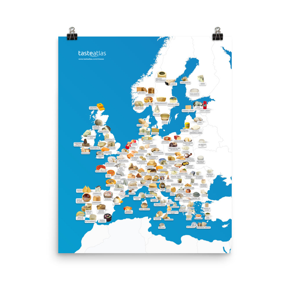 European Cheese Map Poster (in) – TasteAtlas
