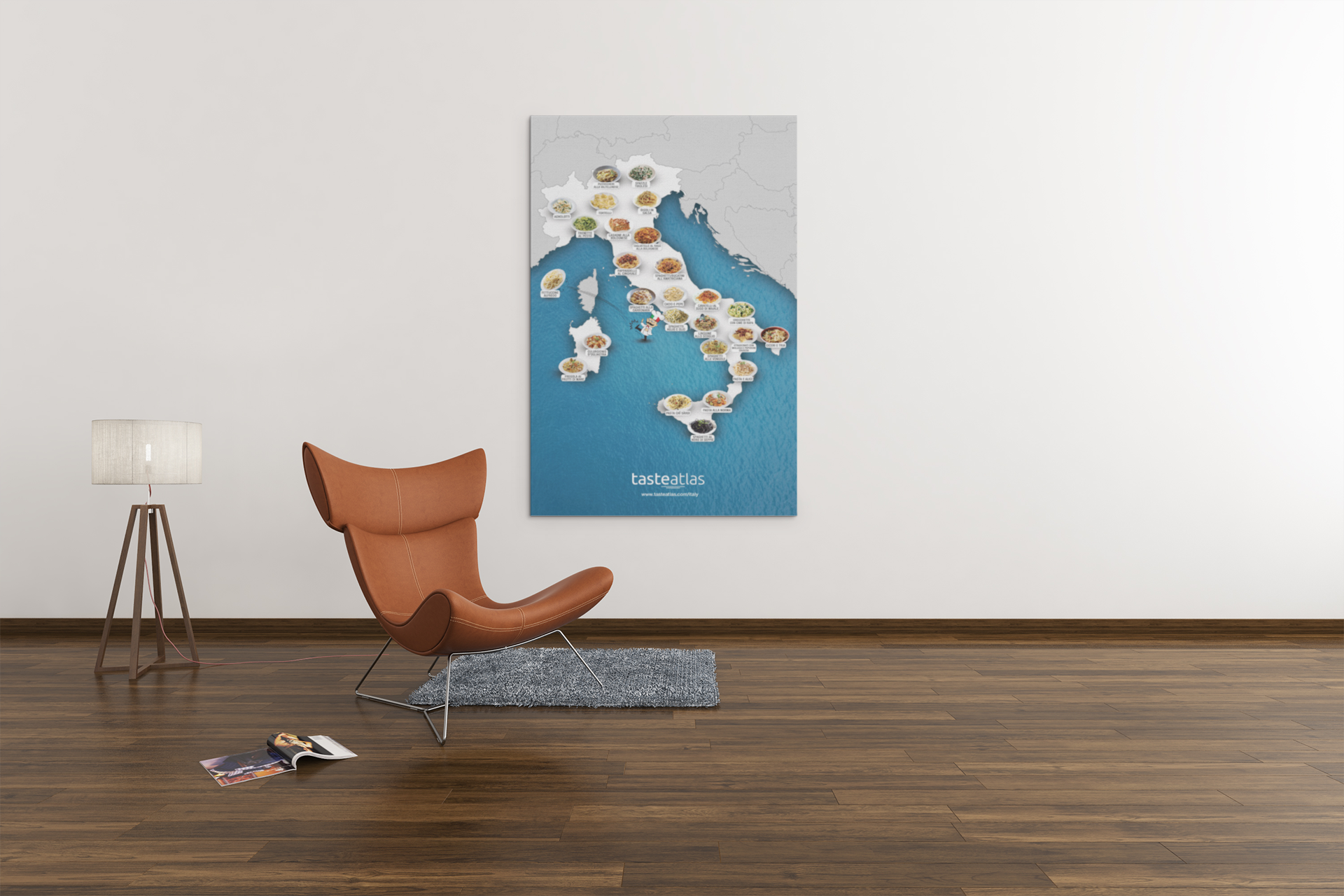 Italy Pasta Map Poster (in) – IndexTA